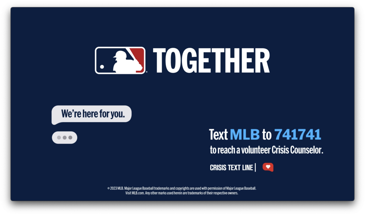 Major League Baseball (MLB) Partners with Crisis Text Line to Provide ...